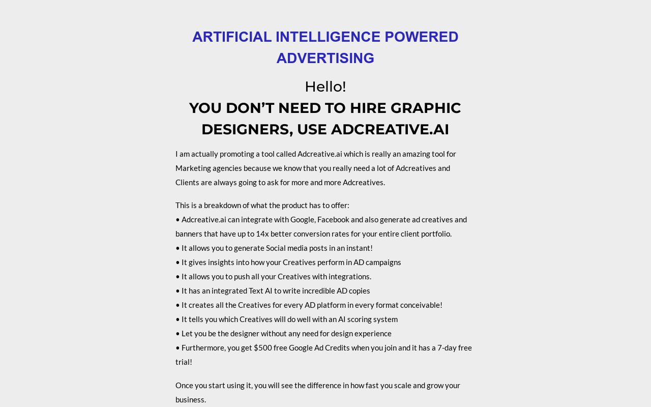 Artificial Intelligence generated AD